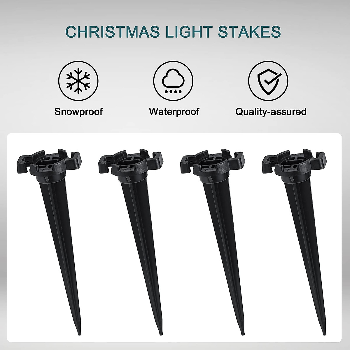 100-Pack Plastic Light Stakes, 4.5 Inch Christmas Yard Stakes for C7 C9 Christmas Lights Outdoor, Universal Light Stakes for Outdoor Holiday Lights Use on Garden Lawn Patio Path Walkway – Black