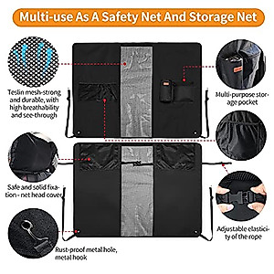 LOOBANI Dog Car Net Barrier 46‘’ Wide with Adjustable Rope and Storage Bag, Universal for Cars and Suvs, Easy Install, Designed to Prevent Pets and Children from Interfering with Safe Driving
