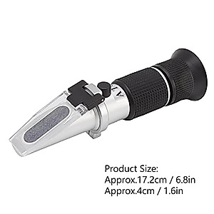 Demeras 3 in 1 Refractometer, Adjustable Eyepiece Calibration Screw High Accuracy Plastic Aluminum Brix Refractometer Cover Plate for Chemistry