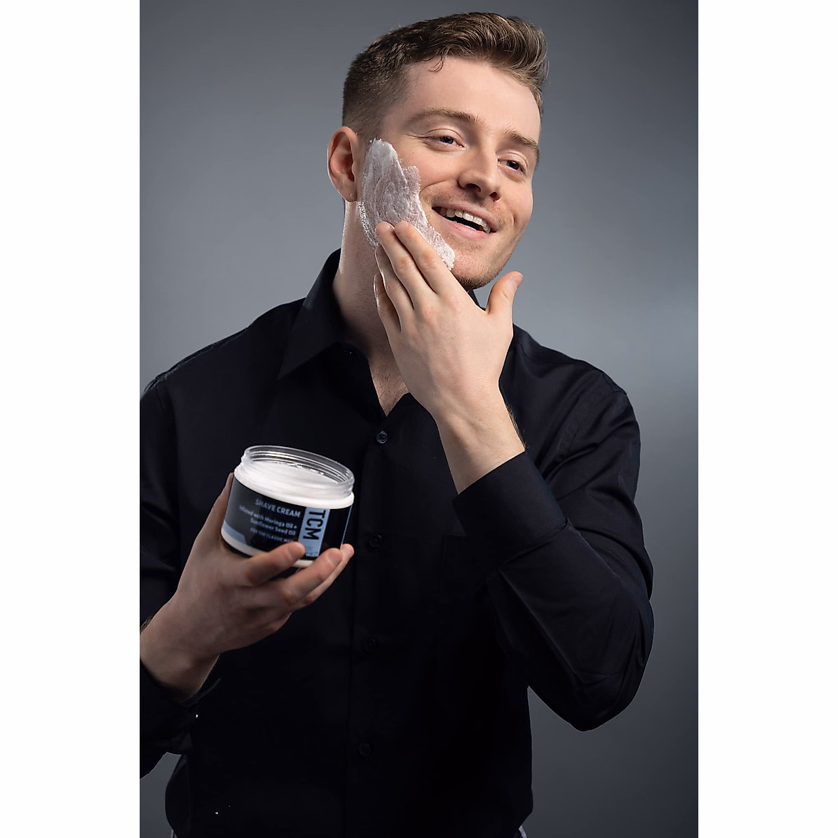Men's Irritation-Free Shaving Cream for softening/moisturizing skin with simple glide and preventing razor burn; infused with natural moringa and sunflower seed oil - 12 oz