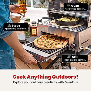 CAPT'N COOK OvenPlus Portable Gas Pizza Oven - Double Cooking Design For Crispy Crust and Well-cooked topping, No need to Spin, Outdoor baking and grilling, Cook with Ease, with Pizza Cutter and Peel