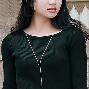 Perfect 4U Round Long Necklace 925 Sterling Silver Chain for Women Handcrafted Jewelry 16" - 30"