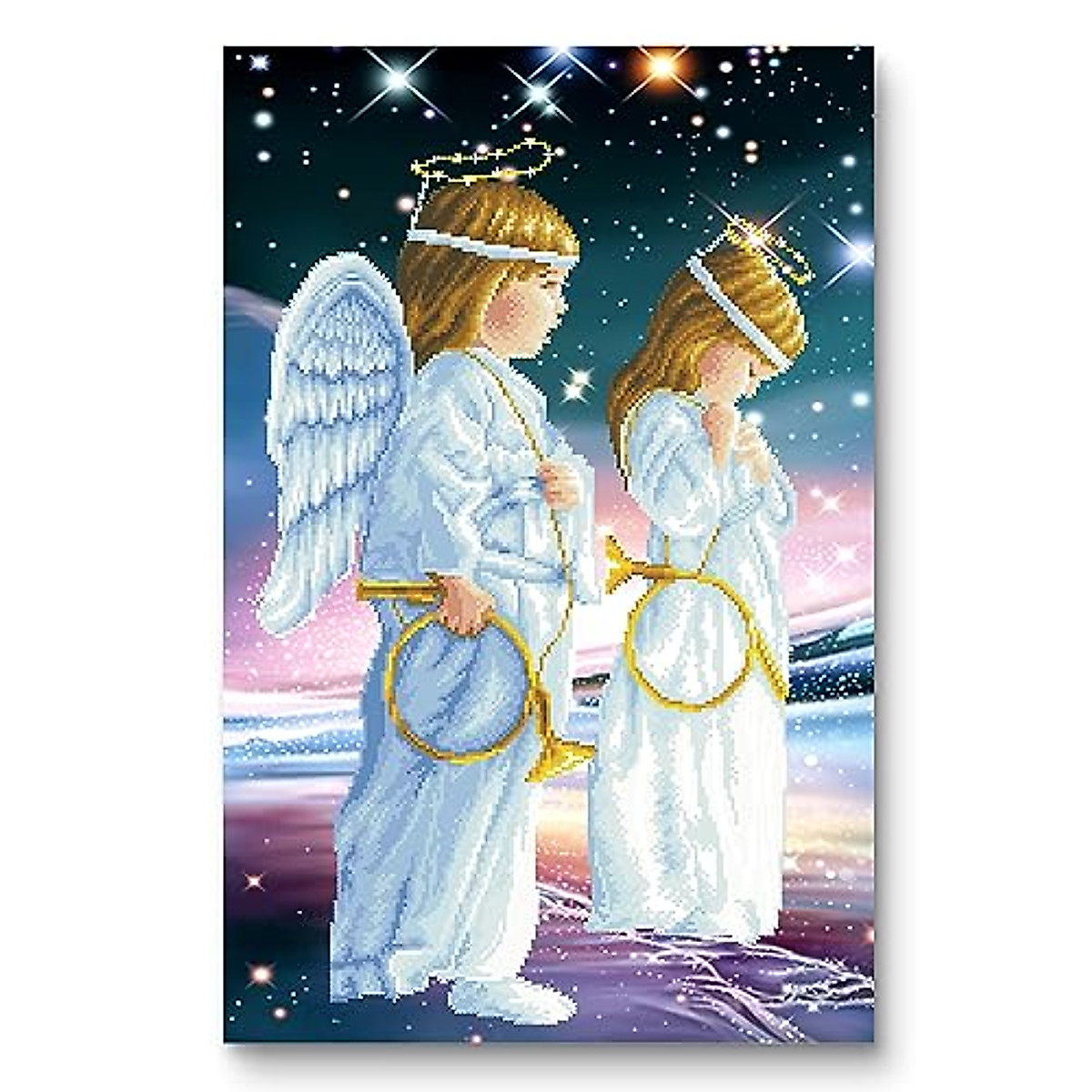 MOYFACE 33.5x23.6Inch 5D Diamond Painting Angel,Diamond Art Painting Kits for Adults with Lovely Angel,Full Drill Paint by Numbers DIY Diamond Art Kits for Beginners Home Wall Decor