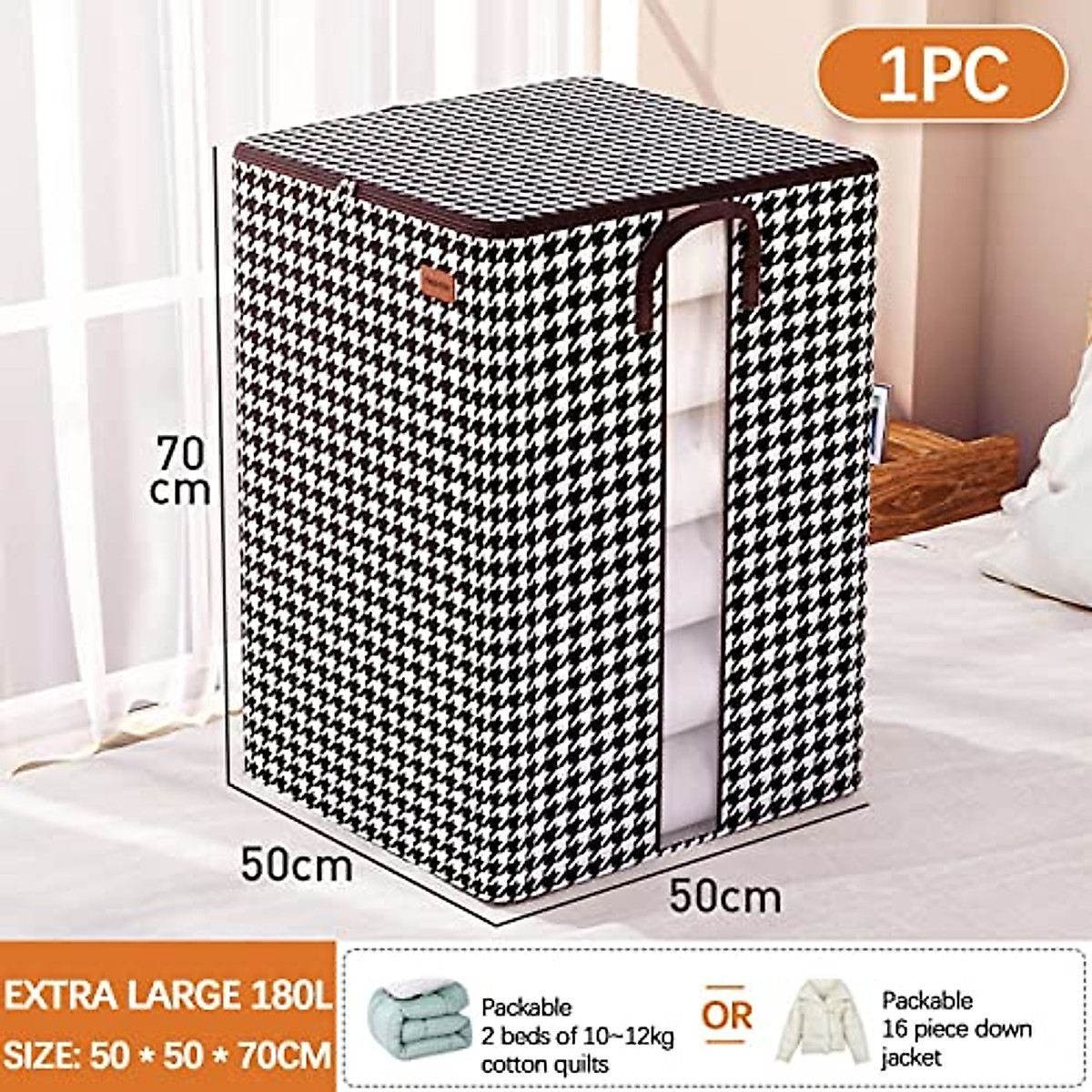 Visual Clothes Storage Bag, Wardrobe Sorting Storage Box Portable Storage Bag Winter Quilt Storage Box