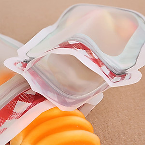 100 Pieces Mason Jar Bottle Ziplock Bag Creative Zipper Packaging Bag Food Storage Stand Up Pouch Bags (4.25x6.06 Inch)
