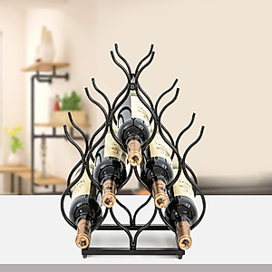 SODUKU Tabletop Wine Rack 11 Wine Bottles Holder Freestanding Countertop Metal Storage Rack for Wine Lovers