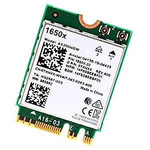 Deal4GO AX200NGW 1650X 802.11ax 2.4Gbps Wi-Fi 6 M.2 NGFF Wireless WiFi Adapter w/Bluetooth 5.1 for Dell Alienware 13 R2 R3 15 R2/R3/R4 17 R3/R4/R5 AX200 0TKNXX TKNXX
