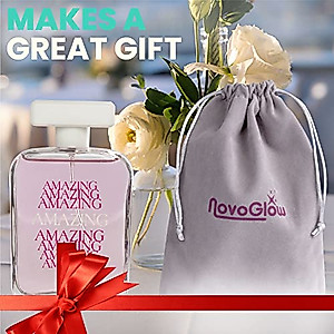 NovoGlow Amazing Eau De Parfum Spray Perfume, Impression of Incredible by VS, Fragrance For Women - Daywear, Casual Daily Cologne Set with Deluxe Suede Pouch- 3.4 Oz Bottle- Ideal EDP Beauty Gift