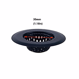 Antrader Kitchen Sink Strainer,2.17" Top / 1.18" Basket,Stainless Steel Sink Drain Strainer,Black,2 Pack