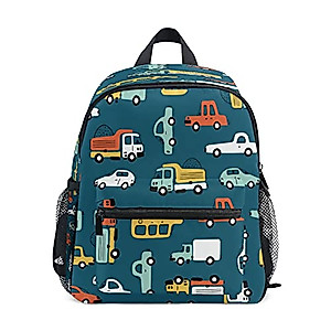 Cute Toddler Backpack Mini Travel Bag Car Childish Truck for Baby Girl Boy Age 3-7