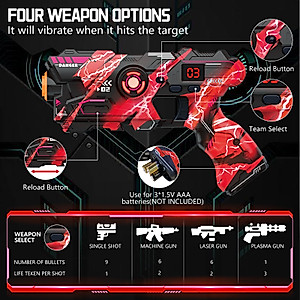 OSALON Laser Tag Guns Set of 2 with Digital LED Score Display Vest Multi-Functional Laser Tag Fun Indoor&Outdoor Toys for Kids Ages 8 9 10 11 12+ Years Old Boys Girls Teens Adults Birthday Gift