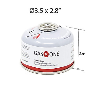 GasOne Camping Fuel Blend Isobutane Fuel Canister 100g (4 Pack)