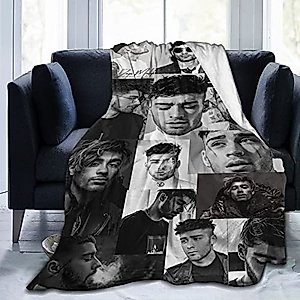 MIHOOD Zayn Malik Collage Blanket (3 Sizes), Warm, Lightweight & Cozy, Super Soft & Comfy Flannel Blanket, Fleece Blanket, Microfiber Anti-Pilling Plush Blanket for Couch, Bed, Sofa, 80"x60"