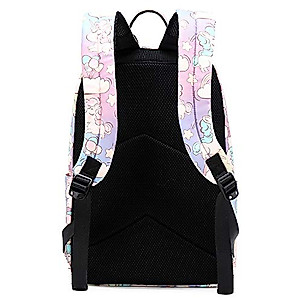 Abshoo Cute Lightweight School Boobag Kids Unicorn Backpacks for Girls Backpacks with Lunch Bag (B Unicorn Rainbow)