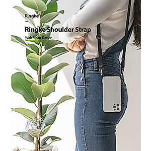 Ringke Shoulder Strap [Phone Lanyard] Designed for Camera Strap and Phone Strap, Adjustable Sturdy Universal Crossbody Strap Compatible with Camera and Phone Case - Black