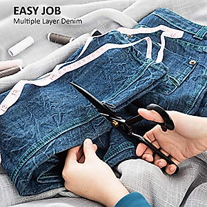 Professional Tailor Scissors 9 Inch for Cutting Fabric Heavy Duty Scissors for Leather Cutting Industrial Sharp Sewing Shears for Home Office Artists Dressmakers