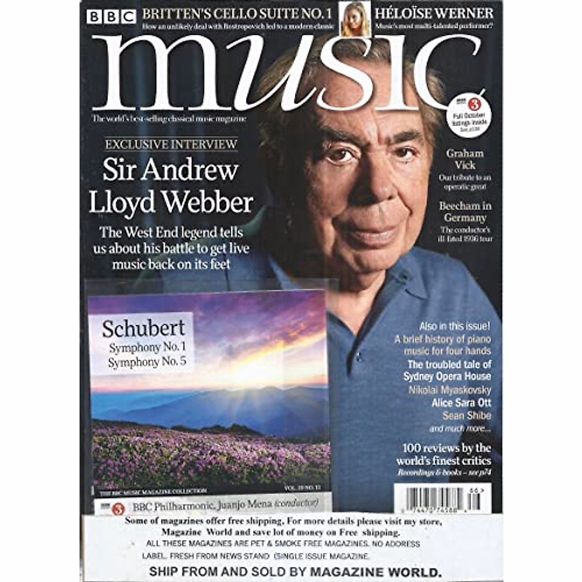 BBC Music Magazine, Exclusive Interview: Sir Andrew Lloyd Wsbber * October, 2021 * Vol, 29 * Issue # 13 * Free cd Included.( PLEASE NOTE: ALL THESE MAGAZINES ARE PETS & SMOKE FREE. NO ADDRESS LABEL, FRESH STRAIGHT FROM NEWSSTAND. (SINGLE ISSUE MAGAZINE)
