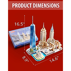 CubicFun 3D Puzzle - Puzzles for Kids Ages 8-10 New York City STEM Projects Arts and Crafts for Kids Ages 8-12 - Toys for Girls 8-10 - 8 Year Old Girl Easter Gift for Kid 8-12