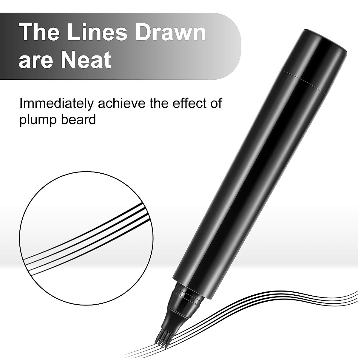 2 Pieces Microblading Eyebrow Pencil Beard Pencil Filler with a Micro-fork Tip Seamless Beard Filler Black Natural Finish Beard Pencil for Enhancing Beard, Moustache, Eyebrows Color and Shape