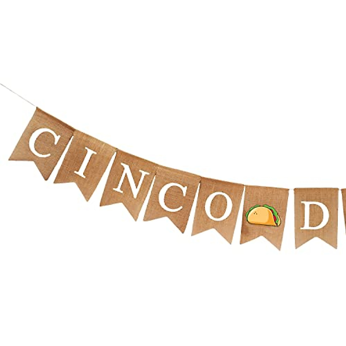 Mandala Crafts Burlap Cinco de Mayo Banner for Cinco de Mayo Decorations - Cinco de mayo Hanging Decorations for Mexican Fiesta Party Decorations Home Photo Backdrop