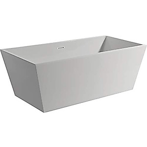 Delta Faucet Slade Freestanding Bathtub, Bath Tub, Free Standing Tub, Freestanding Tub, 67 x 32 inches, Integrated Waste and Overflow Drain, White DB256406-6732WH