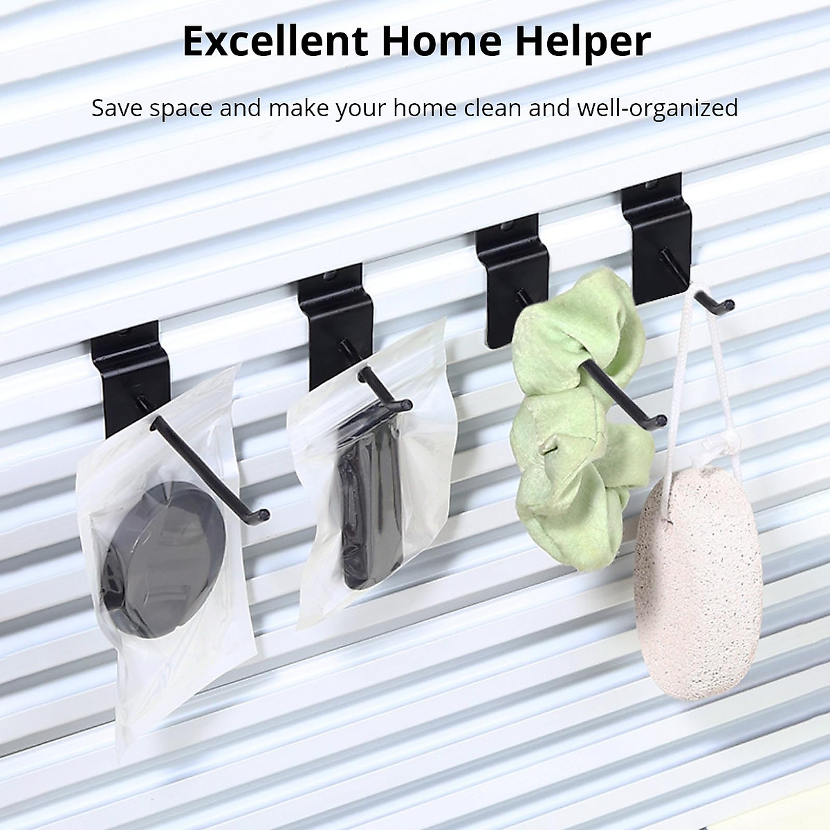 yeesport 50 Packs Black Metal Slatwall Hooks, 6 and 4Inch Tool-Free Slatwall Accessories Hooks Hangers for Slotwall Panels, Slat Wall Board Hanging Hooks for Garage Shop Retail DisplayKitchen