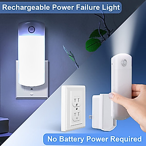 Enhon 6 Pack LED Power Failure Light, 4 in 1 LED Rechargeable Plug in Flashlights with Motion Detection, LED Emergency Lights for Home Power Failure Black Outs Hurricane Supplies