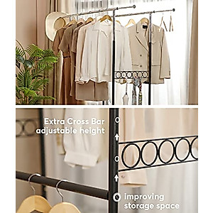 LIFEFAIR Clothes Rack Heavy Duty Clothing Rack Commercial Grade Garment Rack for Hanging Clothes, with 450 LBS Capacity Double Clothing Rack on Wheels, 71" x 20" x 69"