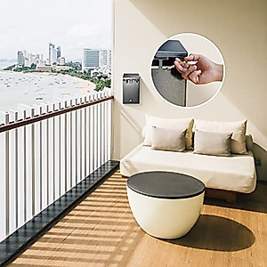 POCHAR Rainproof Wall Mount Disposal Containers - Galvanized Steel Outdoor Receptacles Smoker Disposal - Easy Waste Accommodation - for Outdoor Use (Black)