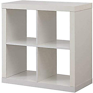 Better Homes and Gardens Bookshelf Square Storage Cabinet 4-Cube Organizer White