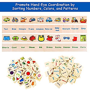 Wooden Montessori Toys for Toddlers Learning Activities Sorting Box Educational Toys Preschool Kindergarten Games Autism Toys Motor Skills STEM for Girls Boys Age 1-2 2 3 4 Year Old Kids Birthday Gift