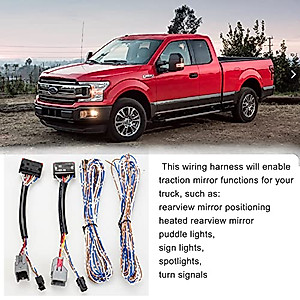 2 Pcs Tow Mirrors Adapter Harness Fit for Ford F150 Truck 2015-2018 Mirrors Conversion Wiring 8 pin to 22 pins Connector
