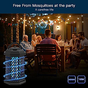 Upenjok Bug Zapper Outdoor and Indoor,18W Mosquito Zapper - 4200V High Powered Waterproof Electric Bug Zapper Mosquito Zapper - Insect Fly Trap for Home Backyard Patio