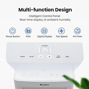 Gree Dehumidifier 50 Pint with Pump for up to 4500 Sq.ft, Energy Star Dehumidifier for Bathroom, Basement, Bedroom. Intelligent Humidity Control, LED Control panel, Quiet Design, Continuous Drainage
