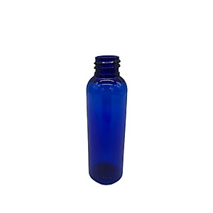 Natural Farms 2 oz Blue Cosmo Plastic Bottles -12 Pack Empty Bottle Refillable - BPA Free - Essential Oils - Aromatherapy | Black Twist Top Cap - Made in the USA