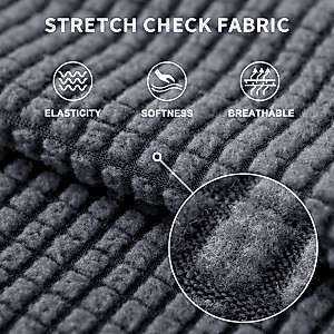 SUBRTEX 3 Pieces Stretch Sofa Slipcover Sets Couch Cover Sets Backrest Cushion Covers Furniture Protector Collection Set for Oversize Sofa Loveseat Chair Slip Covers(Small, Gray)