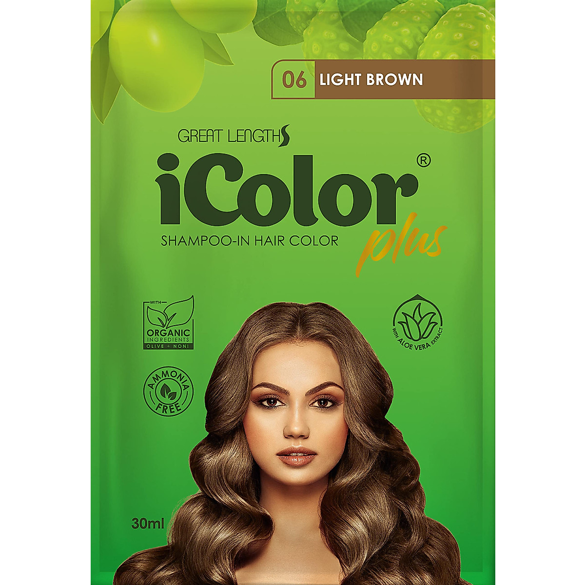 iColor Hair Dye Shampoo Light Brown 30ml per sachet (1.014 ounces) x 10 pcs in a box, shampoo-in hair color, dye, light brown hair in 20-30 minutes, DYI, convenient, easy to use