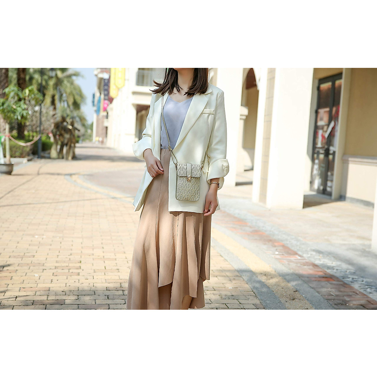 MKF Small Crossbody Cell Phone Purse Wallet for Women – PU Leather Cellphone Bag – Case with Shoulder Strap