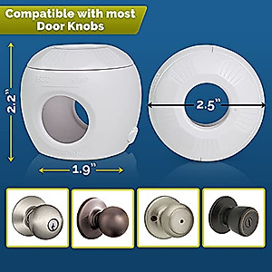 Child Safety Door Knob Cover (4 Pack) Hard-to-Remove Dual-Lock Door Handle Covers Locks for Kids - Reusable Baby Proof - Installs Easily, No Tools Needed