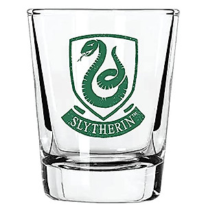Harry Potter Shot Glass Set - 2 oz. Capacity - Set of 4 Glasses - Gryffindor, Slytherin, Hufflepuff, Ravenclaw