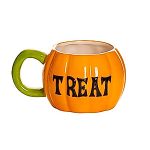 Jack-O-Lantern Trick Or Treat Pumpkin Ceramic Coffee Mugs – 2 Pack – 15oz Halloween Mug
