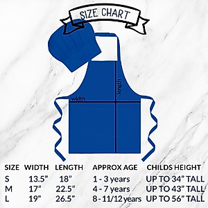 lush + luxe Personalized Kids Chef Hat and Apron Set. Kids Apron for Boys and Girls. Custom Apron for Kids. Chef Gifts. Personalized Apron for Kids Cooking. (PINK, 4-7 Years (M))