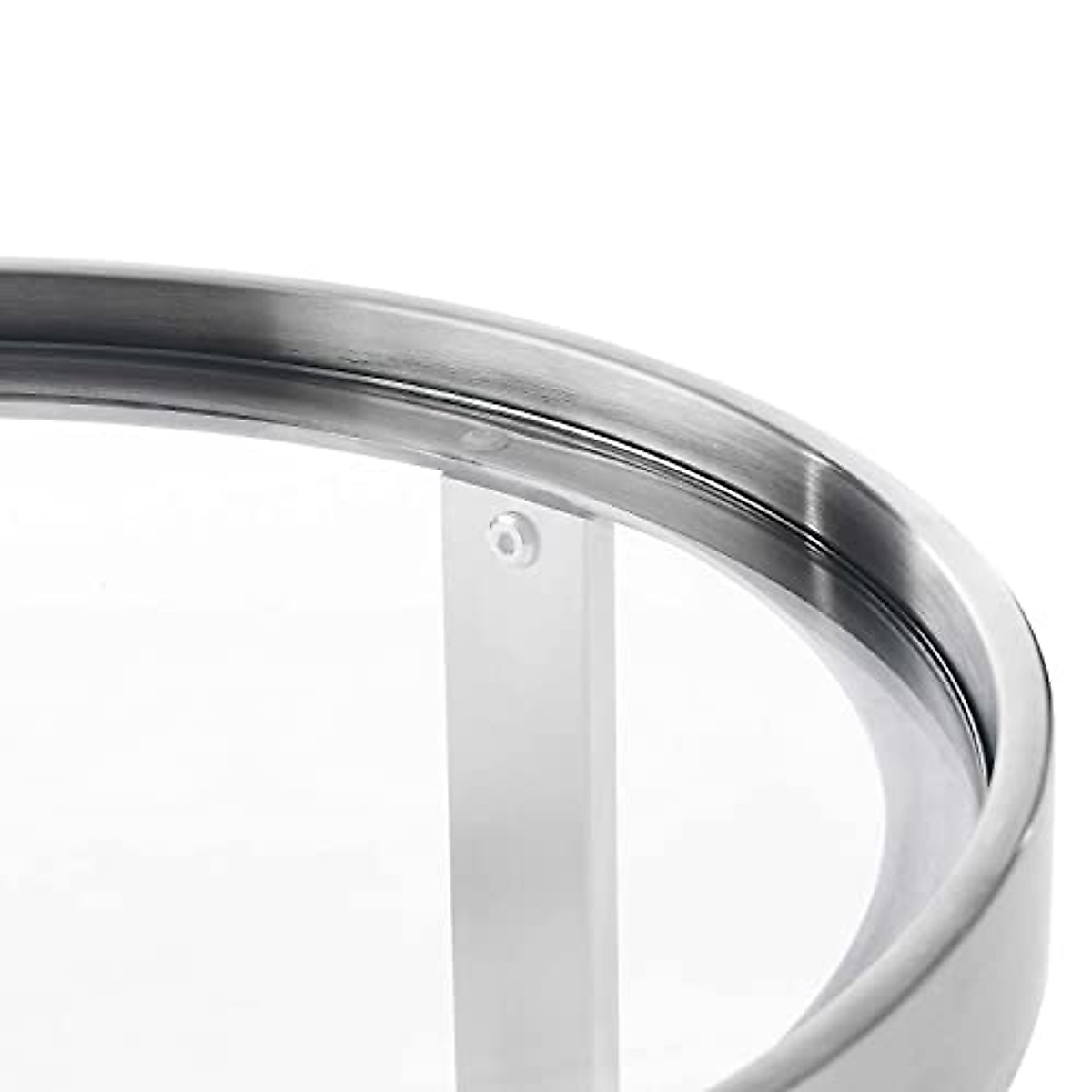 Modway Relay Glass and Metal Accent Side Table, Silver 17.5 x 17.5 x 19.5