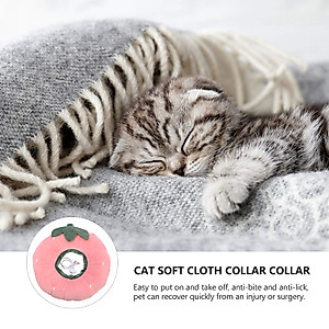 balacoo Small Cat Dog Recovery Collar Cute Strawberry Neck Cone Surgery Protective Collar Wound Healing Neck Cone Collars Size S