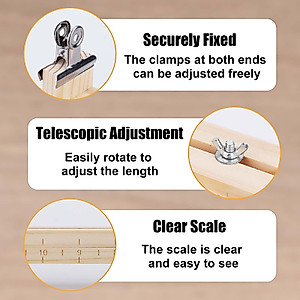 NQEUEPN Wood Bracelet Jig, Adjustable Wood Jig Bracelet Maker with 2 Metal Clips DIY U Shape Clear Scale Bracelet Jig for DIY Craft Hand Bracelet Knitting Tool (Basic Style)