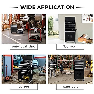 Olympia Tools 20-inch Rolling Tool Chest with Drawers - 5-Drawer Tool Chest Cabinet on Wheels Locking Storage Cabinets Garage Organizers for Workshop