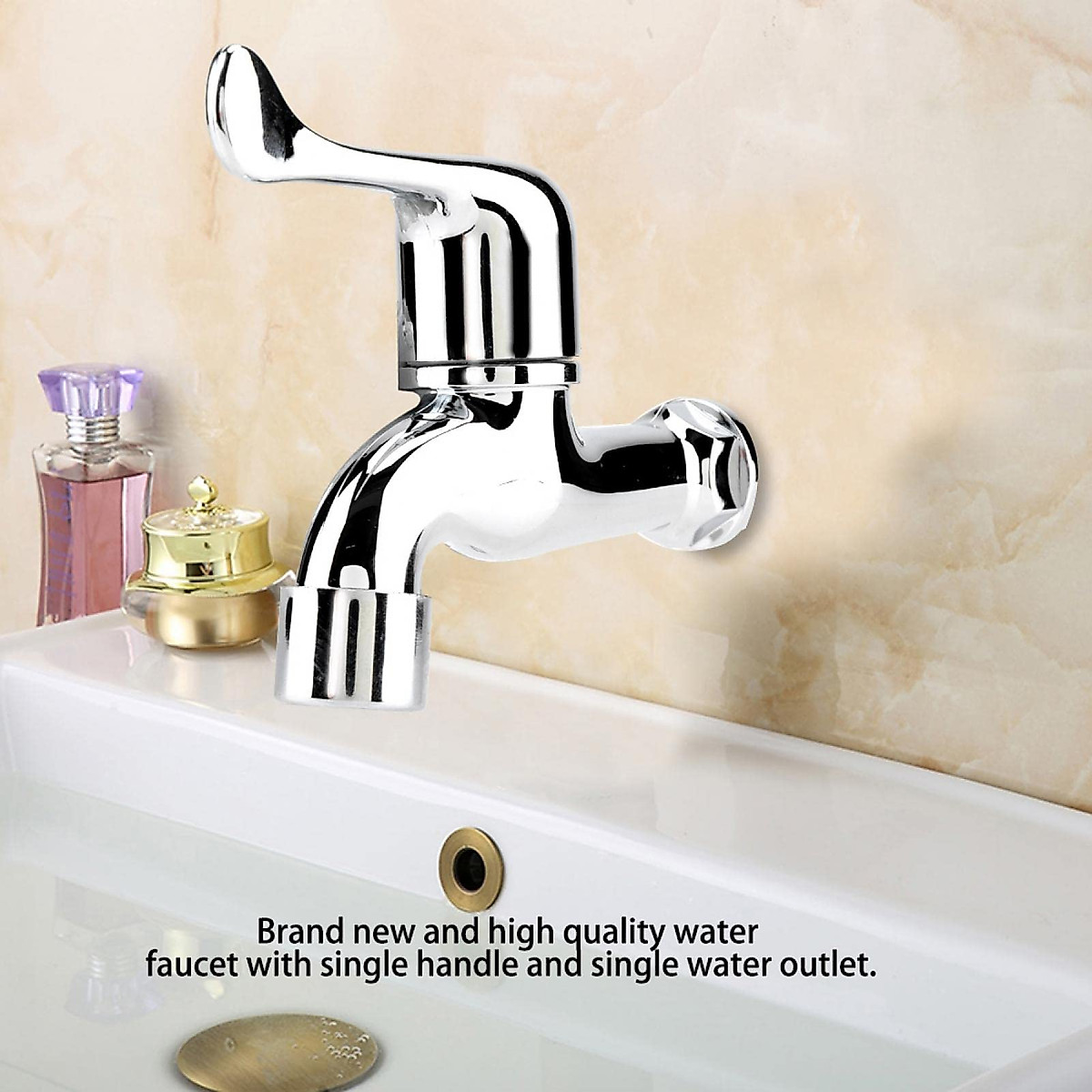 Zerone Plastic Faucet, Chrome Finish, Fish Tail, Wall Mount, Single Handle, Bathroom and Sink Use
