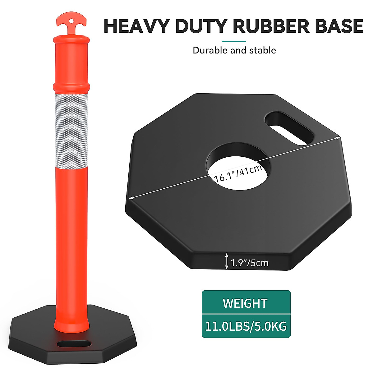 YITAHOME 45 inch Delineator Post with Base, 9 PACK Traffic Delineator Posts