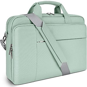 DOMISO 14 inch Laptop Bag Business Briefcase Water-resistant Notebook Messenger Shoulder Bag for 14" MacBook Pro/HP Stream 14 Chromebook 14/Lenovo IdeaPad ThinkPad/ASUS ZenBook,Sage Green