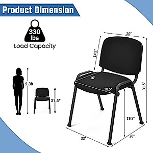 Giantex Set of 5 Conference Chair with Ergonomic Upholstered Seat,Elegant and Stackable Design for Office,Waiting Room, Guest Room, 5 Pieces Reception Executive Chair Set (31.5 H)